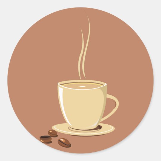 Coffee Cup Classic Round Sticker | Zazzle.com