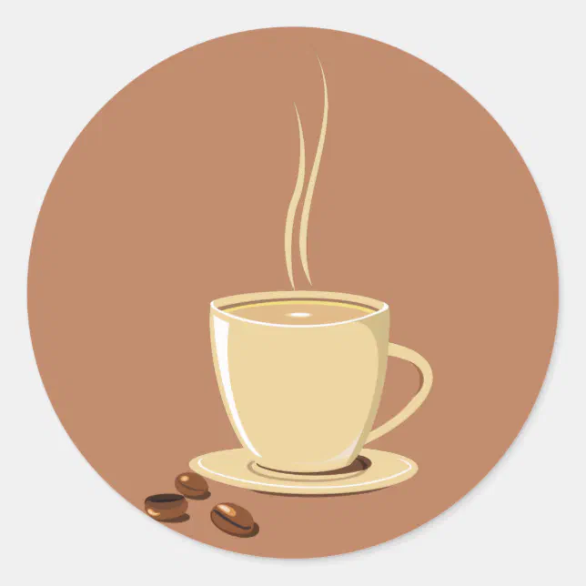 Coffee Cup Classic Round Sticker | Zazzle