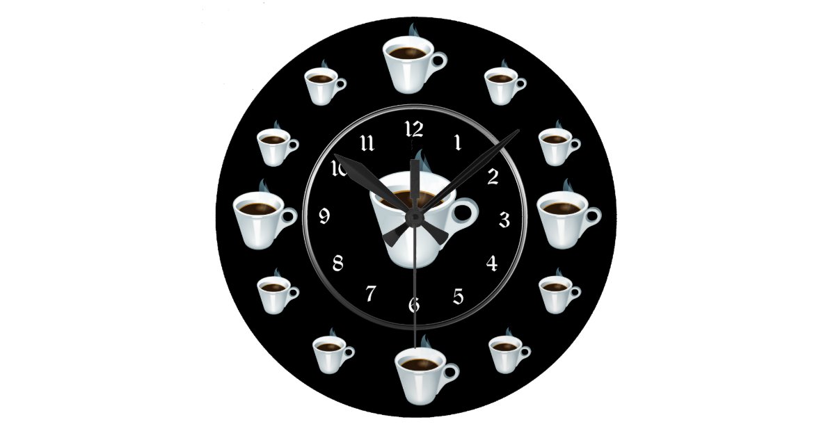 Coffee Cup Large Clock | Zazzle