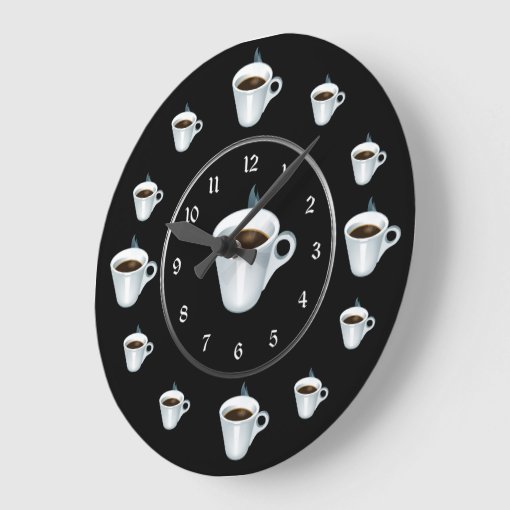Coffee Cup Large Clock | Zazzle