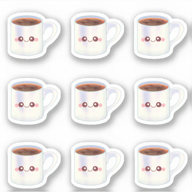Coffee Cup Morning Coffee Aesthetic Sticker | Zazzle