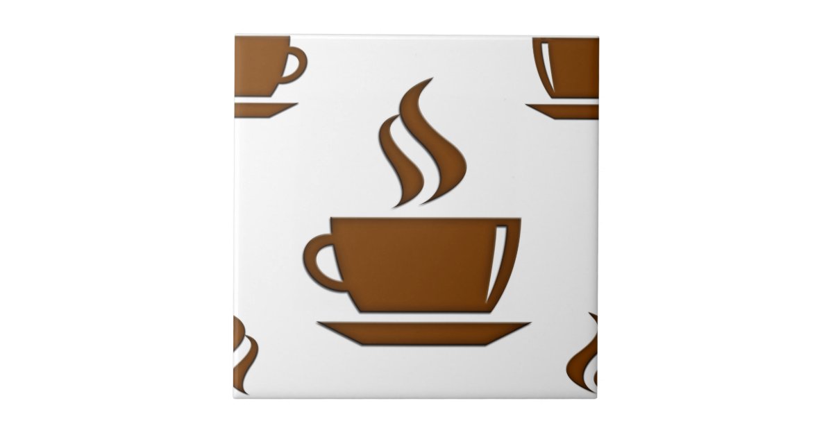 Coffee Cup Pattern Tile | Zazzle