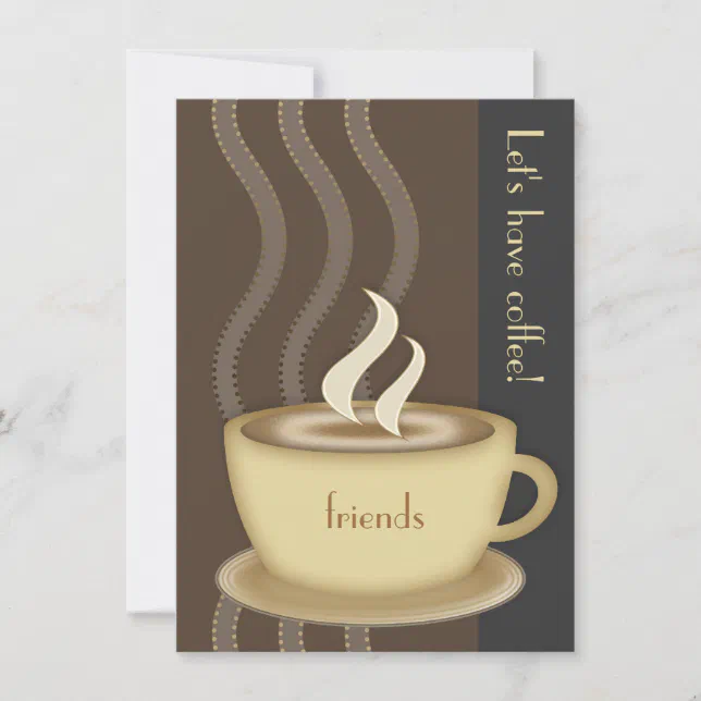Coffee Cup Personalized Medium Invitation | Zazzle