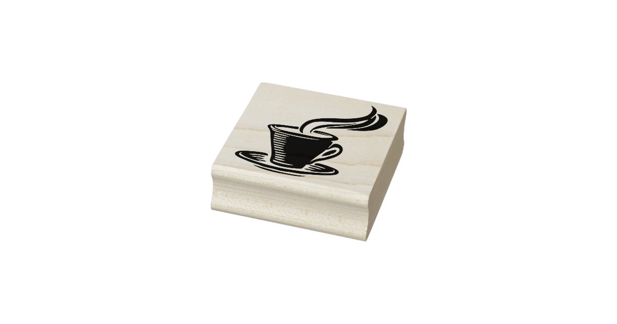 Coffee cup rubber stamp | Zazzle