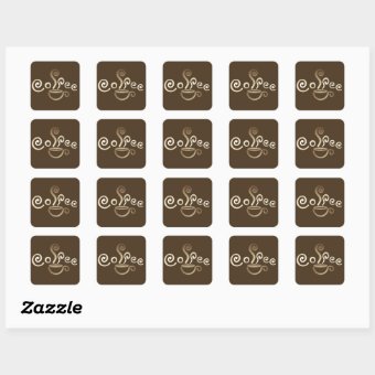 Coffee cup square sticker | Zazzle