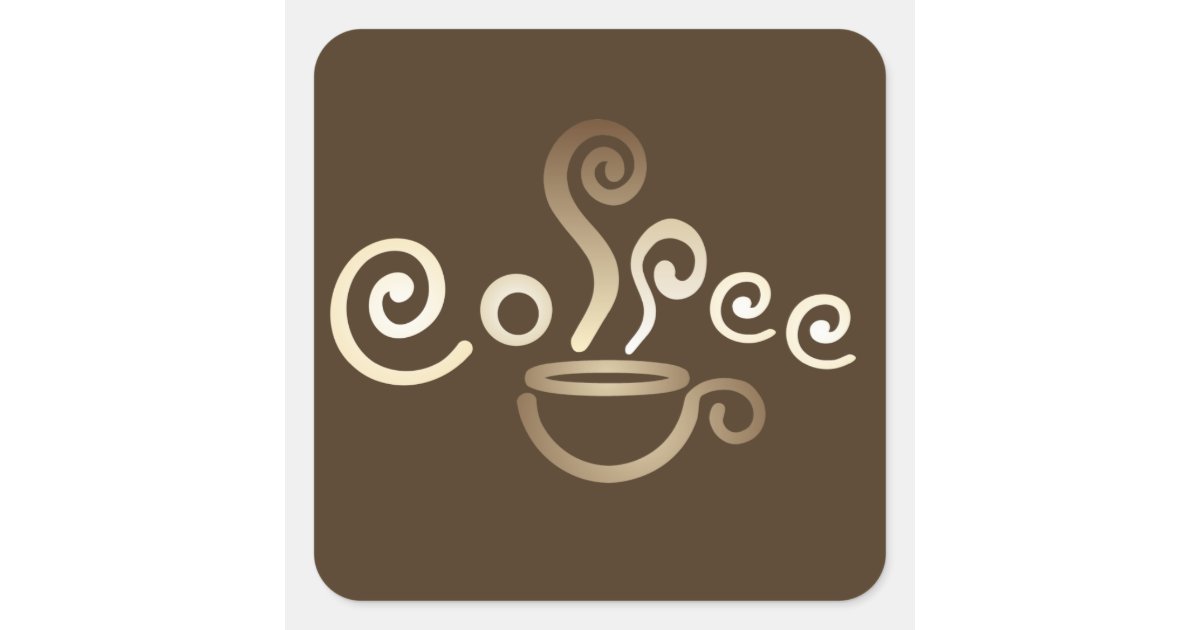 Coffee cup square sticker | Zazzle