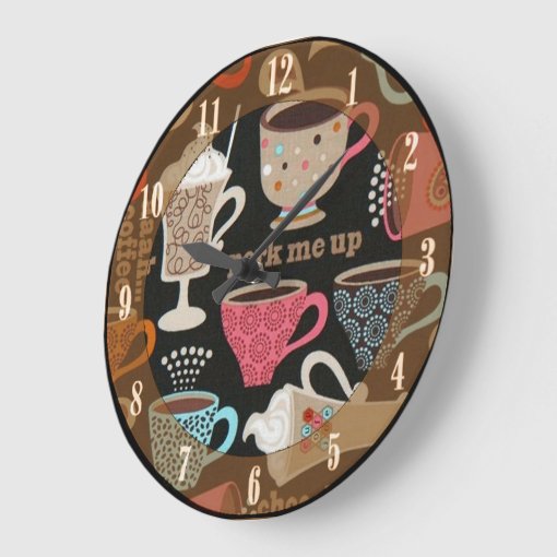 Coffee Cups Cafe Wall Clock | Zazzle