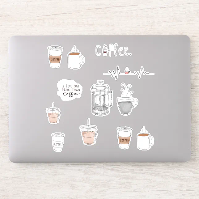 Coffee Cups Sticker Sheet | Zazzle