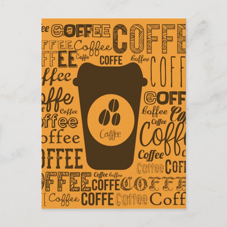 coffee design postcard | Zazzle
