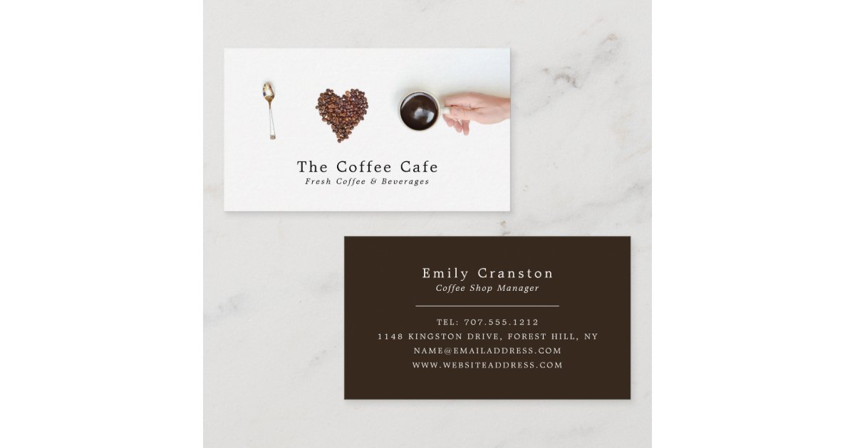 Coffee Display, Barista, Café, Coffeehouse Business Card | Zazzle