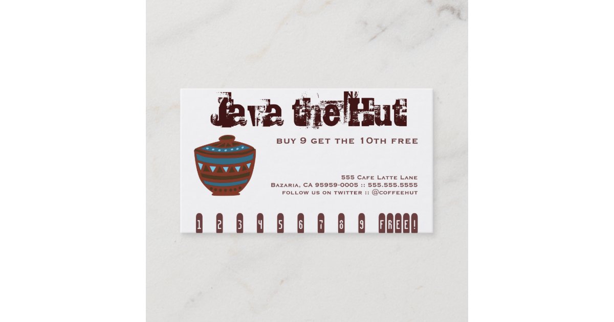 Coffee Drink Punch Card | Zazzle