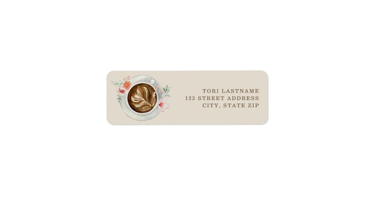Coffee Floral A Baby Is Brewing Label | Zazzle