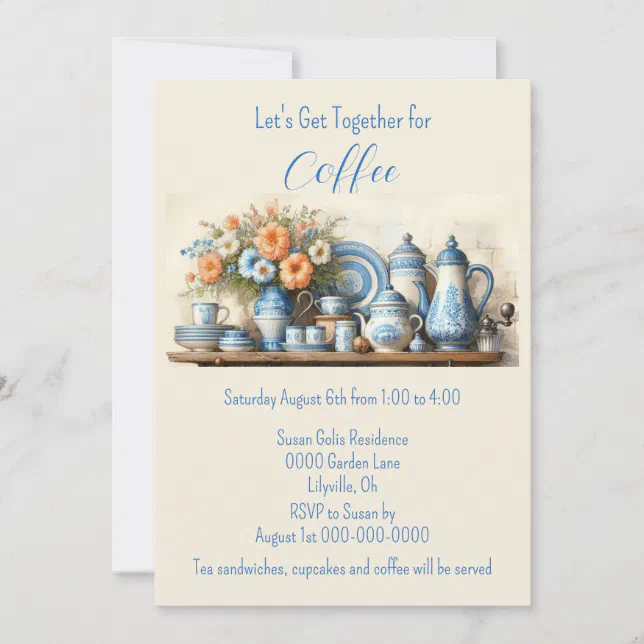 Coffee Get Together Party Invitation | Zazzle