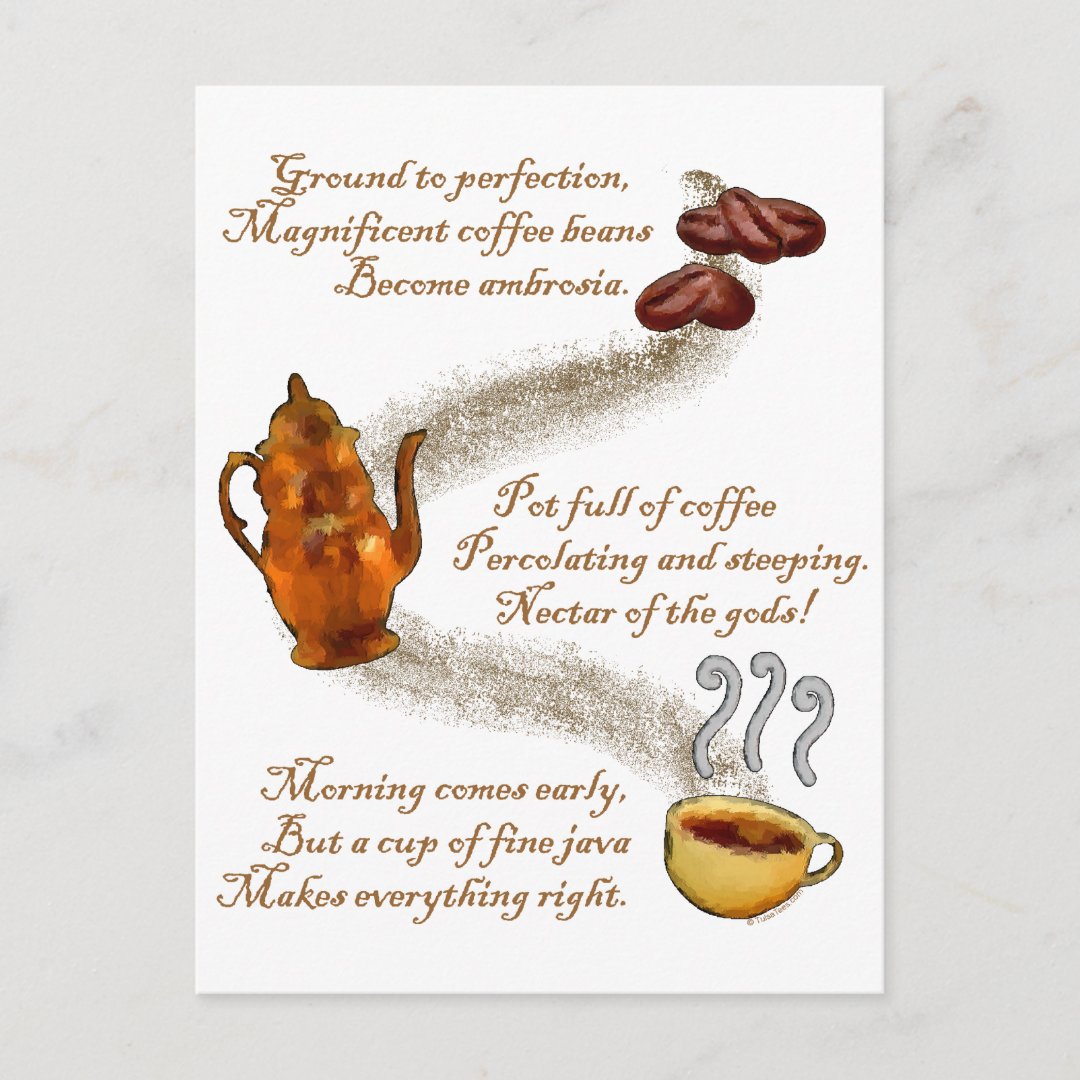 Coffee Haiku Postcard | Zazzle