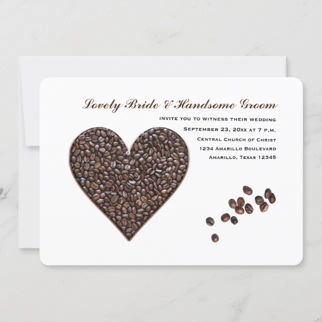 Coffee Heart Wedding Invitation | Zazzle