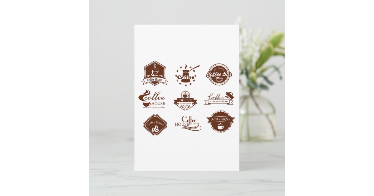 Coffee House Label Signs Invitation | Zazzle