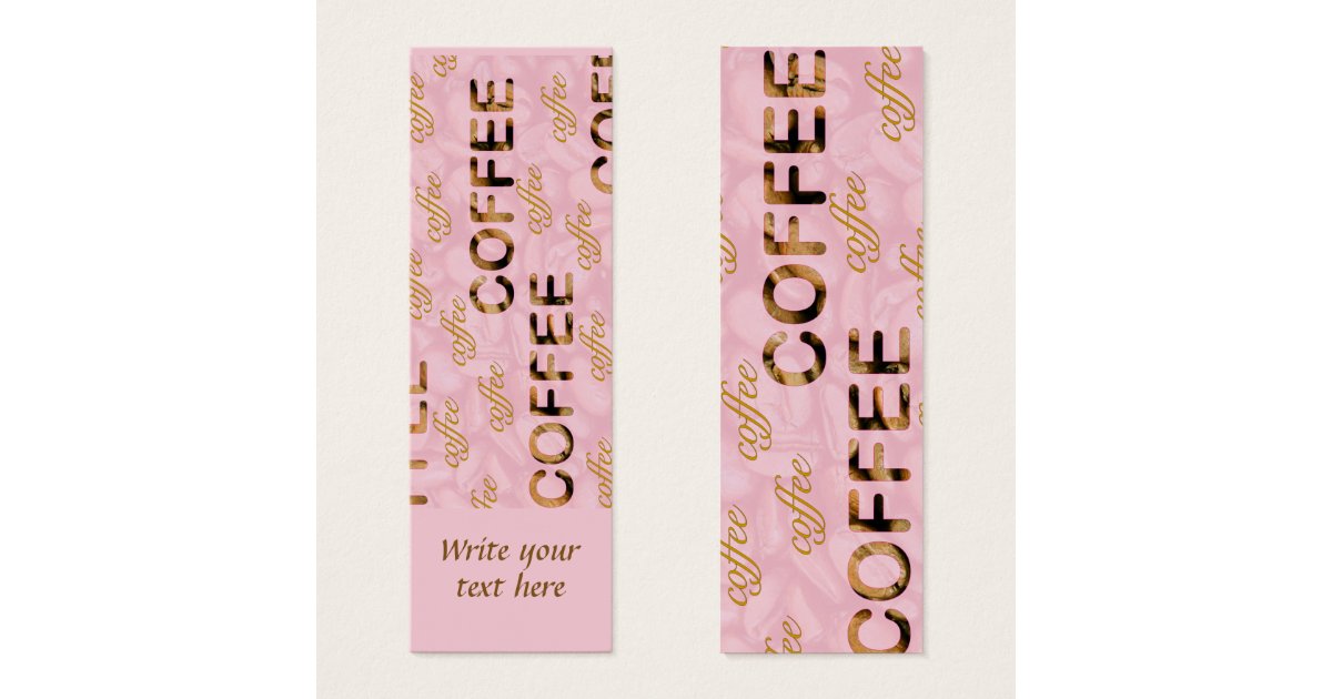 Coffee in Pink Personalized Bookmark | Zazzle
