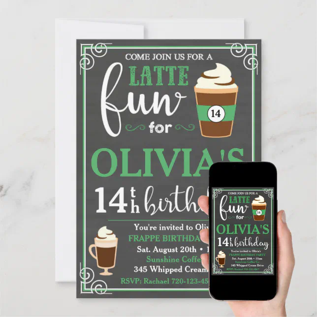 Coffee Invitation | Coffee Birthday Invitation | Zazzle