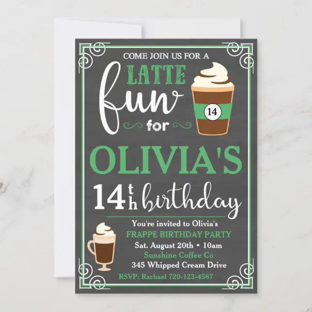 Coffee Invitation | Coffee Birthday Invitation | Zazzle