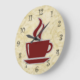 Coffee Kitchen Wall Clocks | Zazzle