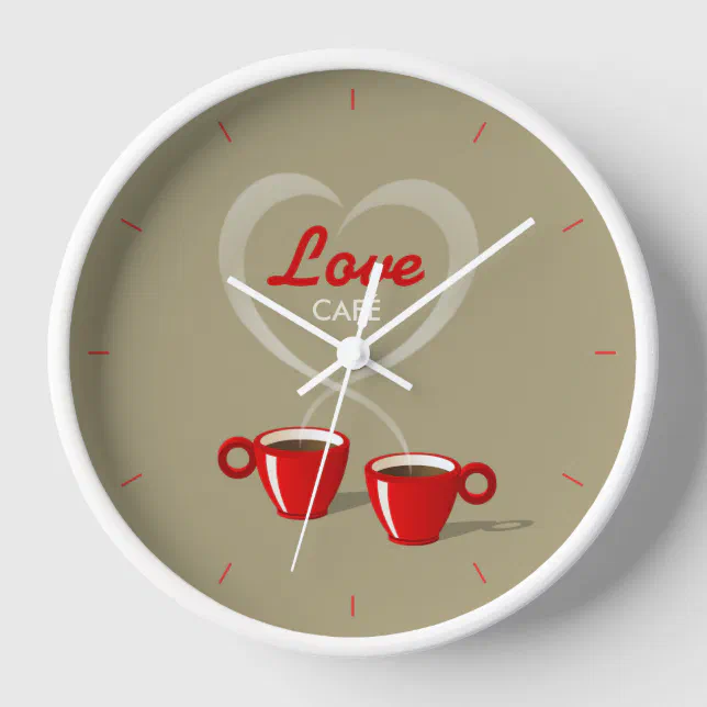 Coffee Love Café Personalized Wall Clock | Zazzle