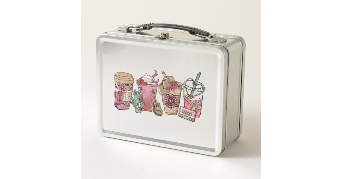 Coffee Lover Western Cowboy Theme Metal Lunch Box | Zazzle