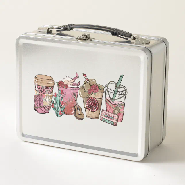 Coffee Lover Western Cowboy Theme Metal Lunch Box | Zazzle
