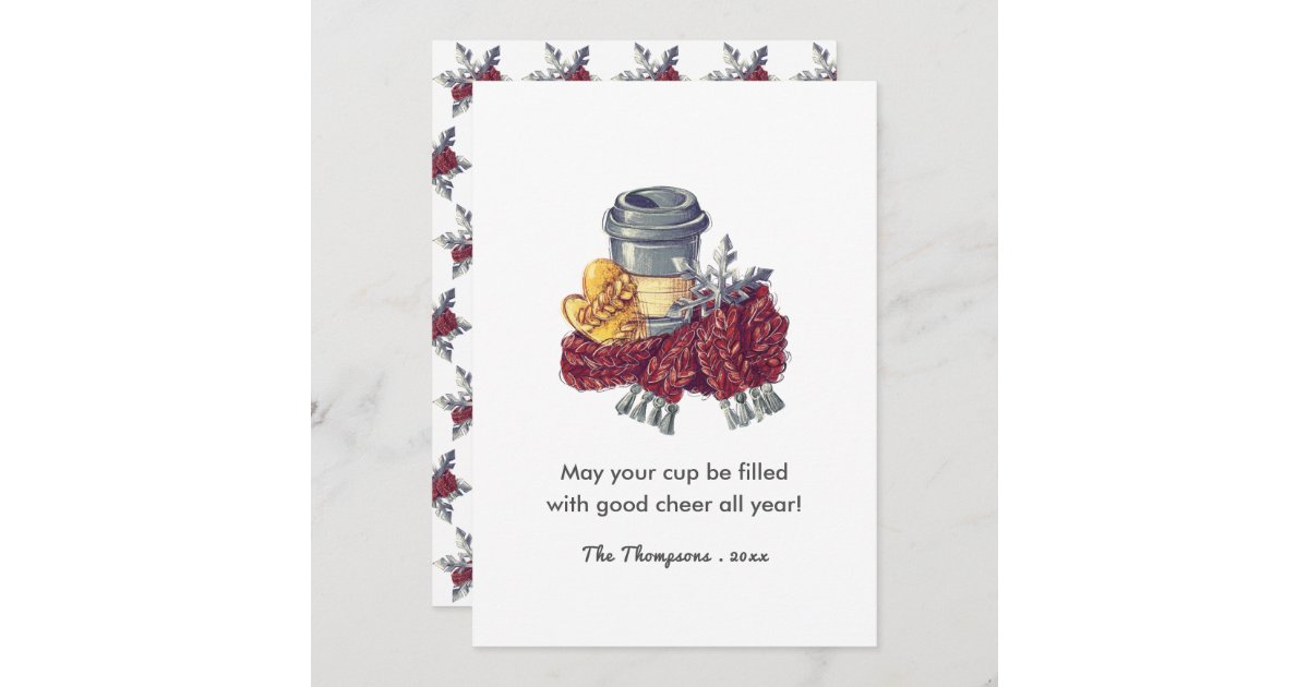 Coffee Lover's Christmas Cheer Greeting Card | Zazzle