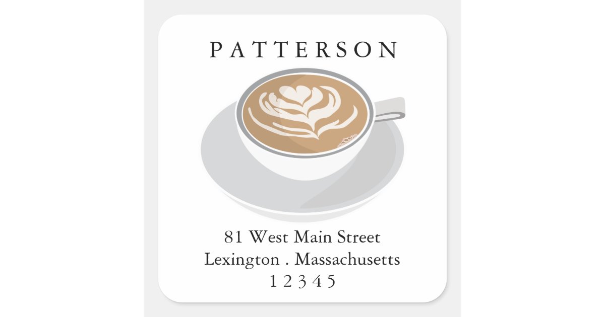 Coffee Lover's Latte Return Address Label | Zazzle