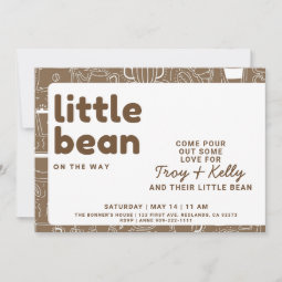 Coffee Lovers Little Bean Baby Shower Invitation | Zazzle