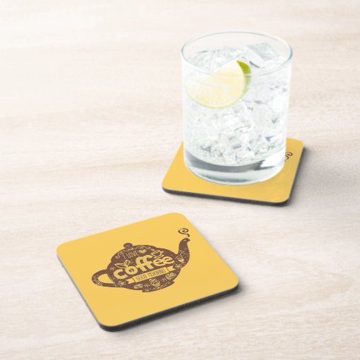 Coffee lovers vintage retro cafe art I love coffee Drink Coaster | Zazzle
