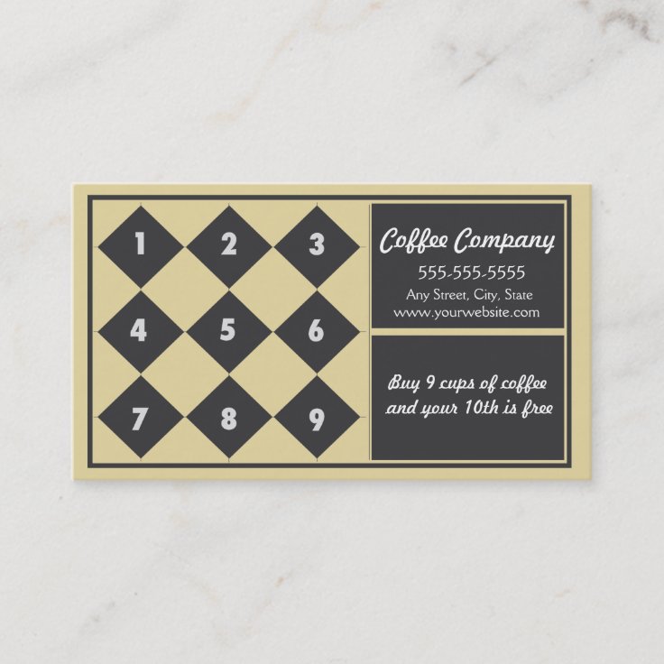 Coffee Loyalty Business Card Punch Card | Zazzle
