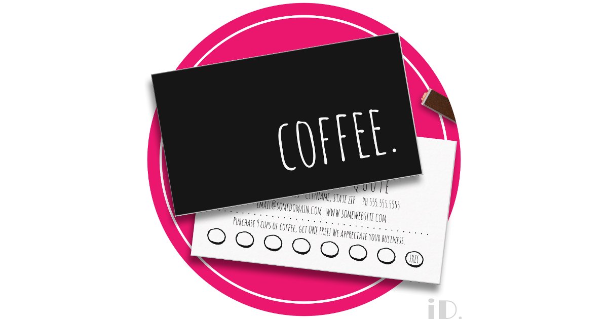 coffee loyalty punch card | Zazzle