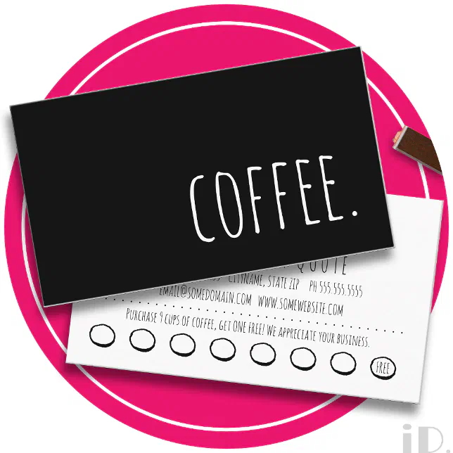 coffee loyalty punch card | Zazzle