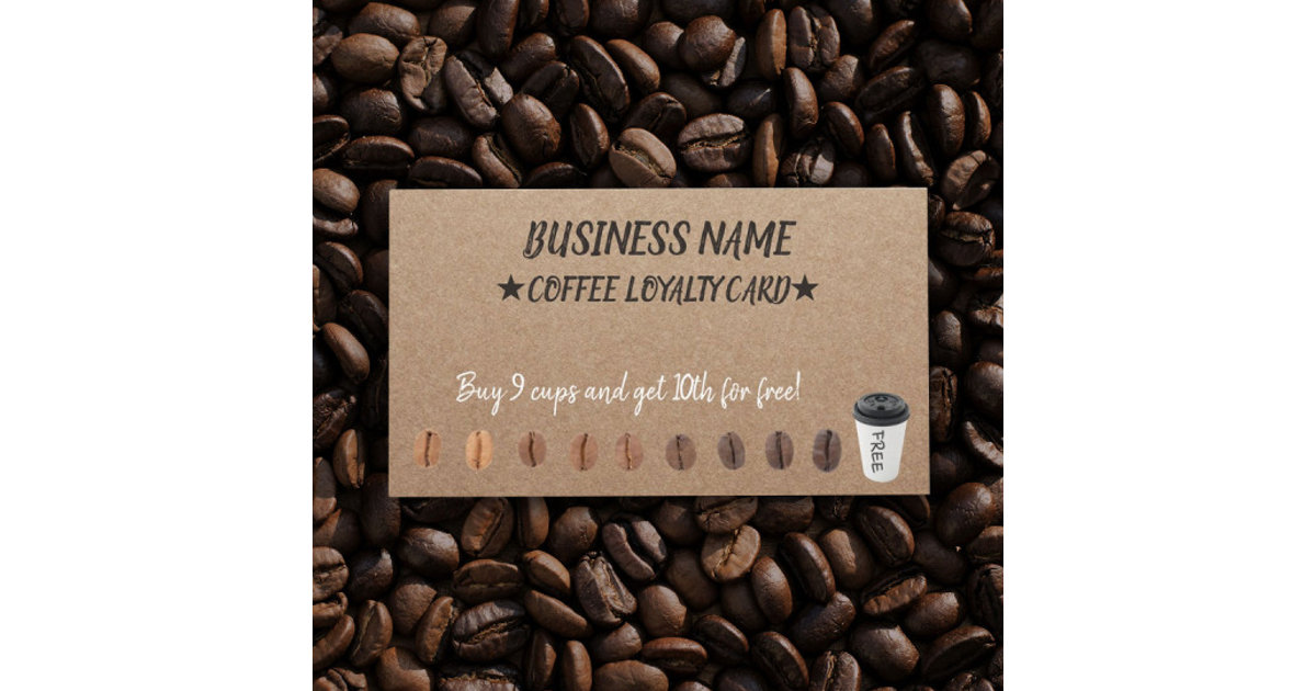 Coffee Loyalty Punch Cards Rustic Kraft | Zazzle