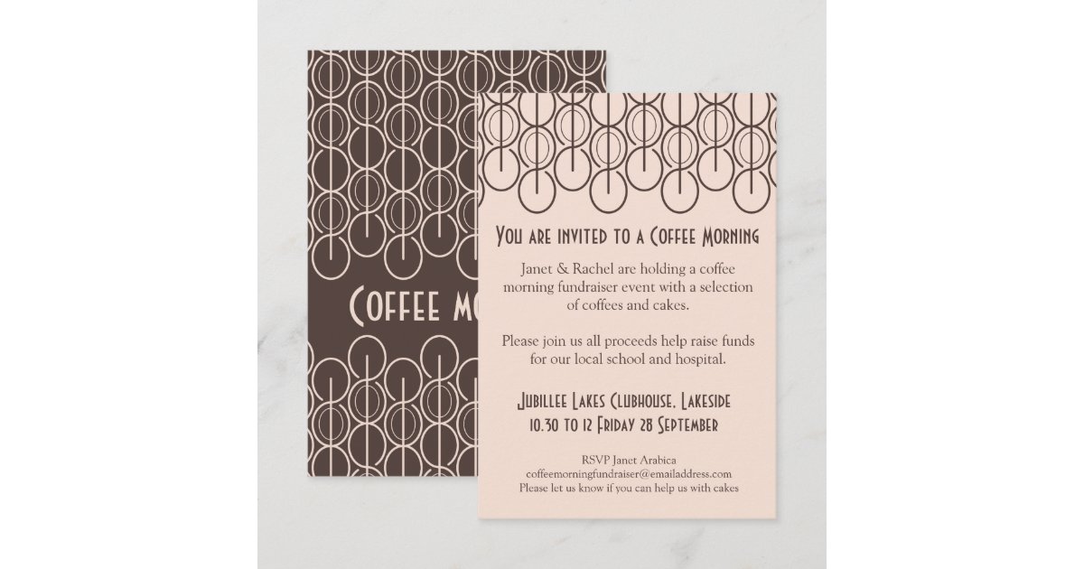 Coffee morning fundraiser event invitation | Zazzle