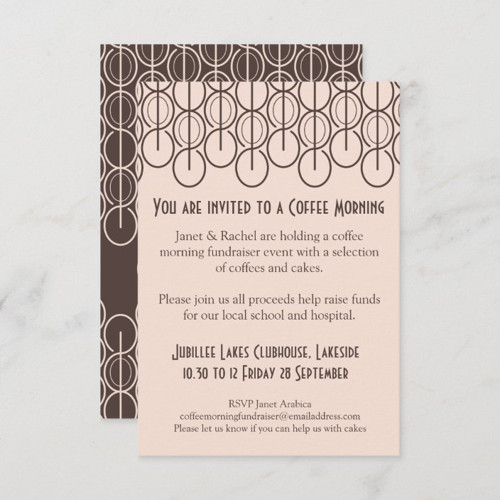 Coffee morning fundraiser event invitation | Zazzle.com