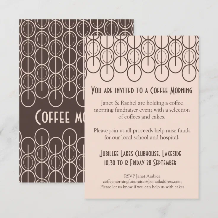 Coffee morning fundraiser event invitation | Zazzle