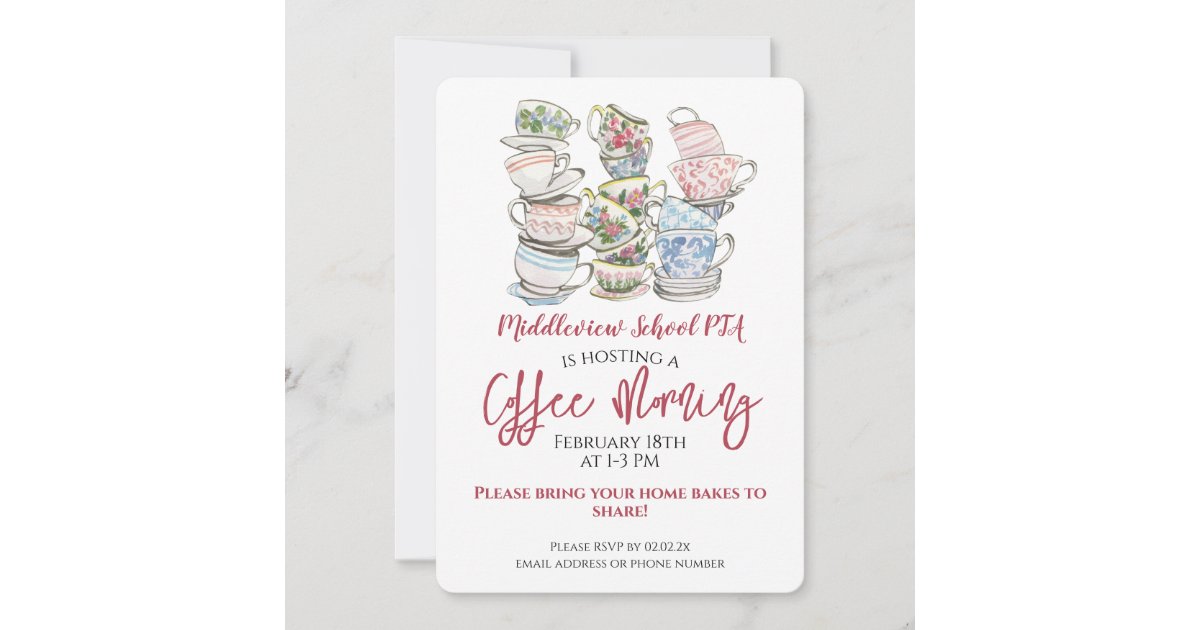 Coffee Morning Fundraiser Invitation | Zazzle