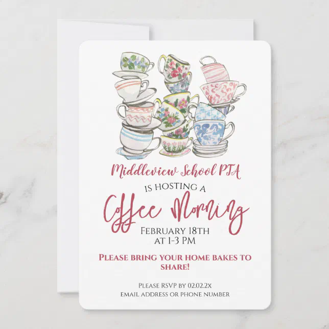Coffee Morning Fundraiser Invitation | Zazzle