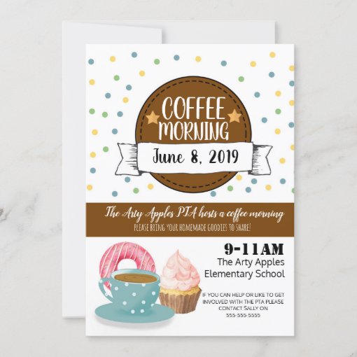 coffee morning fundraiser party INVITE OR FLYER | Zazzle