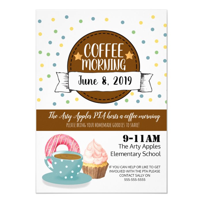 coffee morning fundraiser party INVITE OR FLYER | Zazzle.com