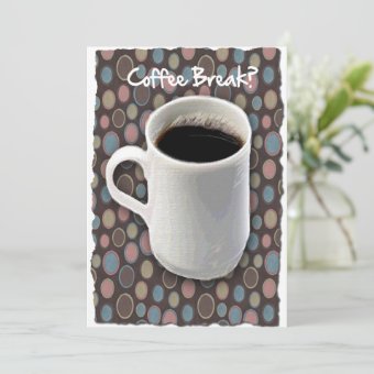Coffee Mug and Ovals Coffee Break Invitation | Zazzle