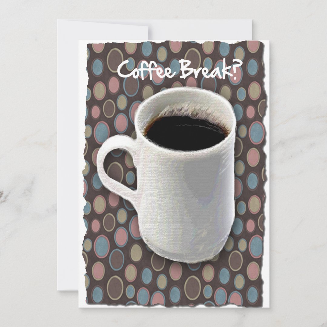 Coffee Mug and Ovals Coffee Break Invitation | Zazzle