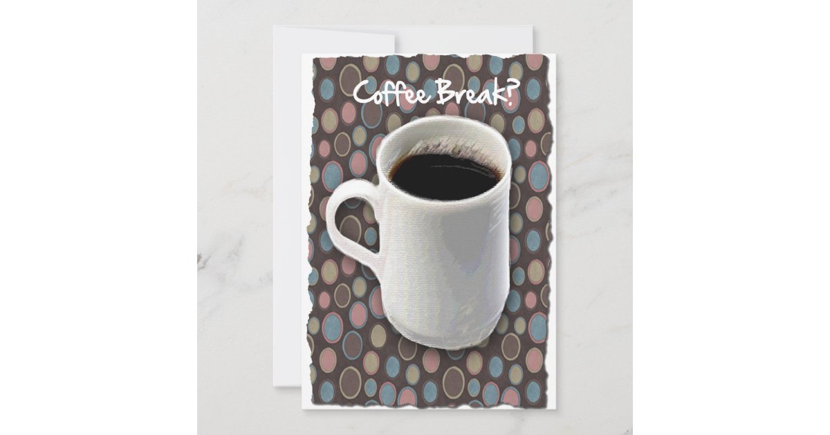 Coffee Mug and Ovals Coffee Break Invitation | Zazzle