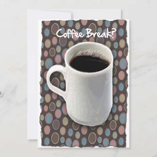 Coffee Mug and Ovals Coffee Break Invitation | Zazzle