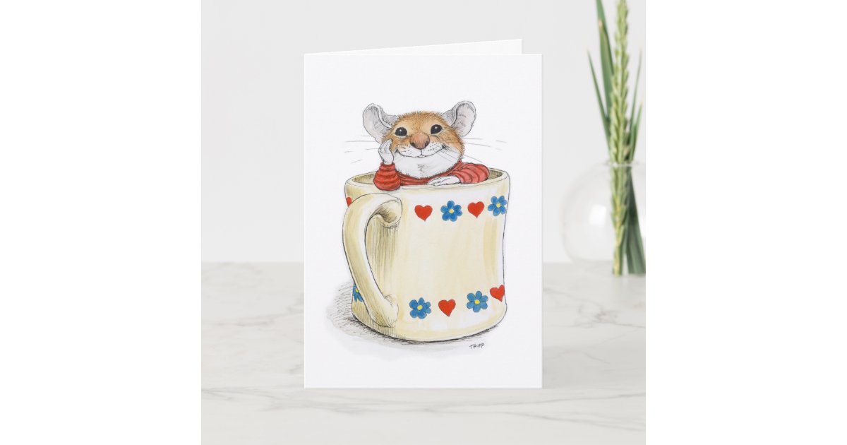 Coffee Mug Mouse Card | Zazzle