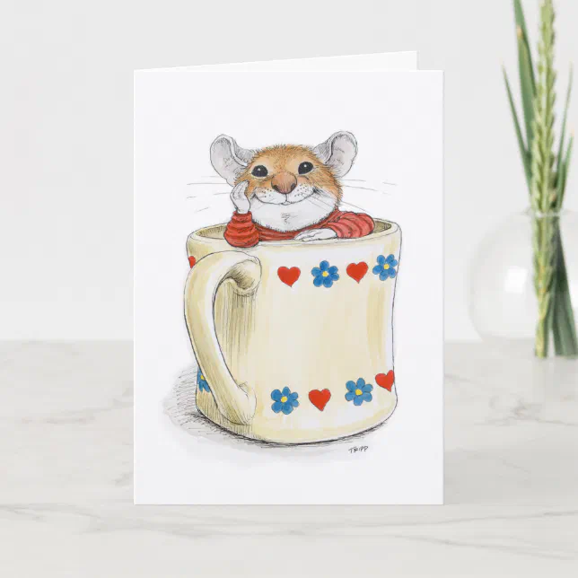 Coffee Mug Mouse Card | Zazzle