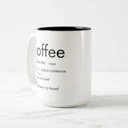 coffee - noun - Two-Tone coffee mug | Zazzle