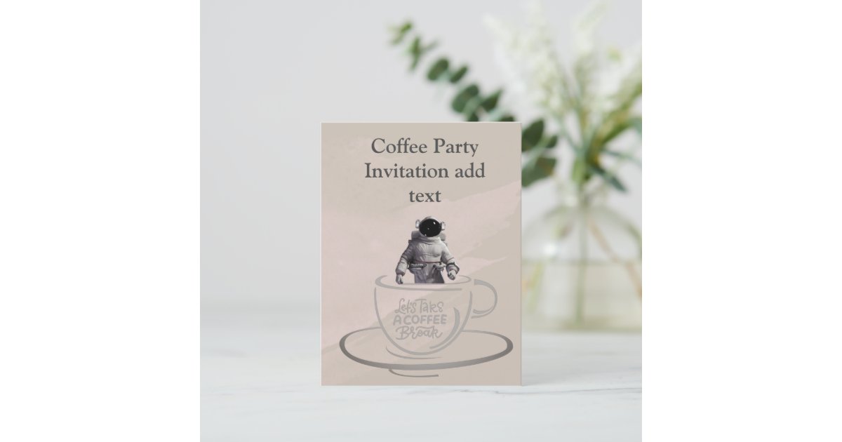 Coffee Party Invitation Postcard | Zazzle